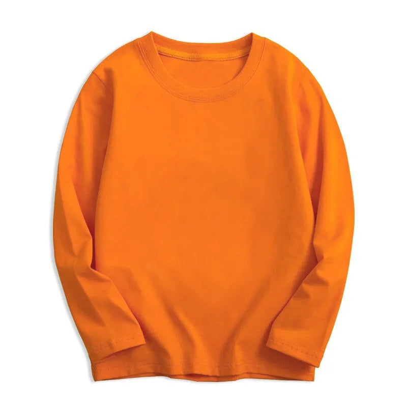 10Colors Spring Long Sleeve Tees Children's T-shirt Cotton Solid Colou ...